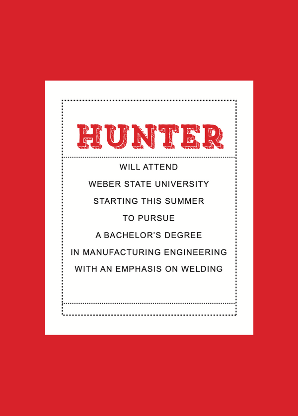 Graduation Card Back//Hunter - Stone Mountain Press