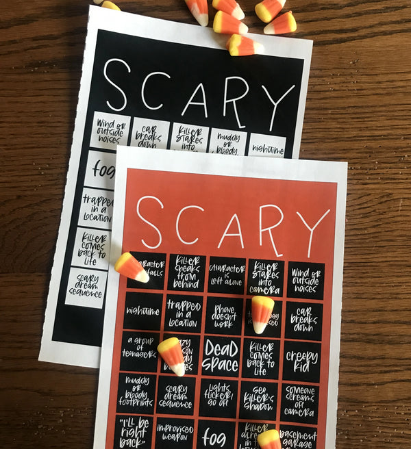 Scary Movie Bingo+ Movie Checklist Printable - Stone Mountain Press