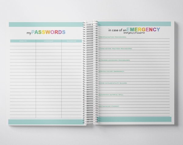 Teacher Planner-Blue+Green Grid - Stone Mountain Press